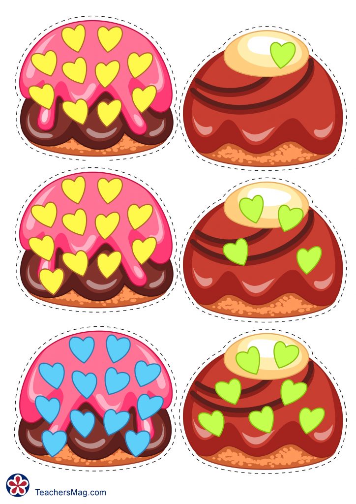 Valentine's Day Cupcake Math Printable Activity. TeachersMag.com