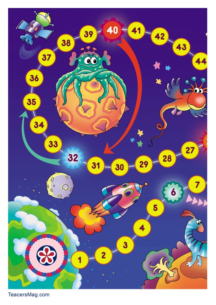 Free Printable Space Board Game and Activity Sheets. TeachersMag.com