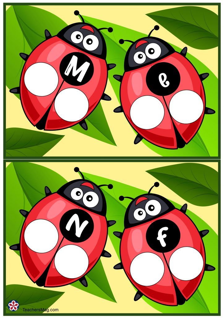 Ladybug Letter Case Matching Activity-2. TeachersMag.com
