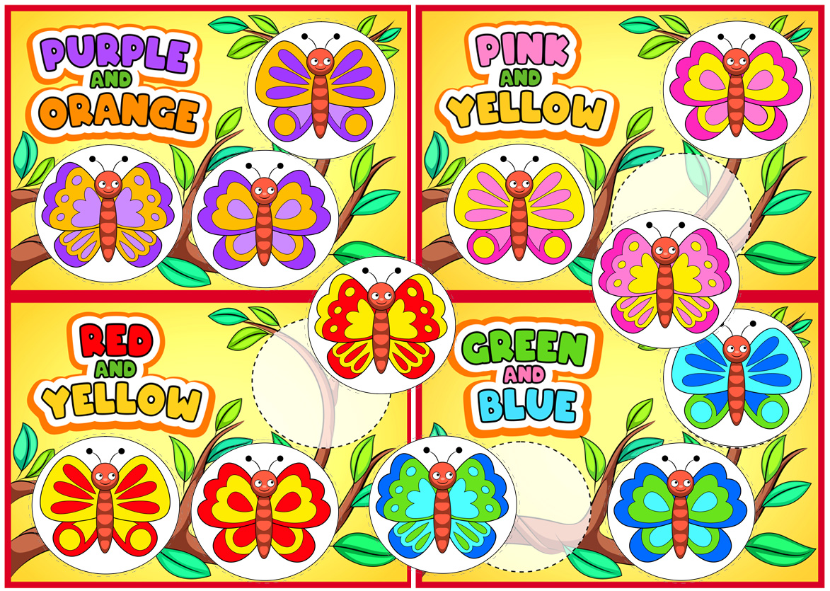Printable Butterfly Color Matching Activity. TeachersMag.com