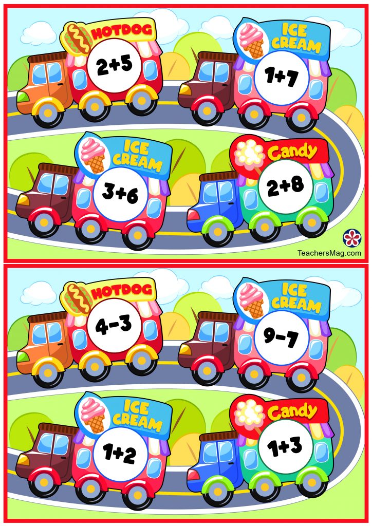 Addition and Subtraction Transportation-Themed Worksheets For Kids-2 ...