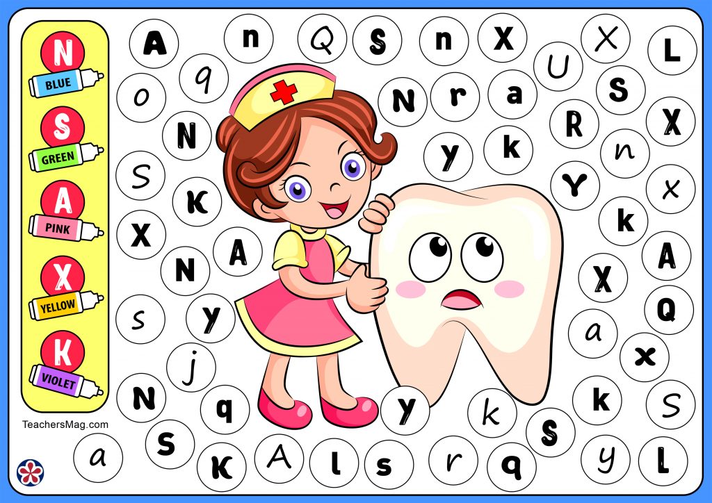 Dental Health-Themed Letter Matching Worksheets for Kids-2 ...