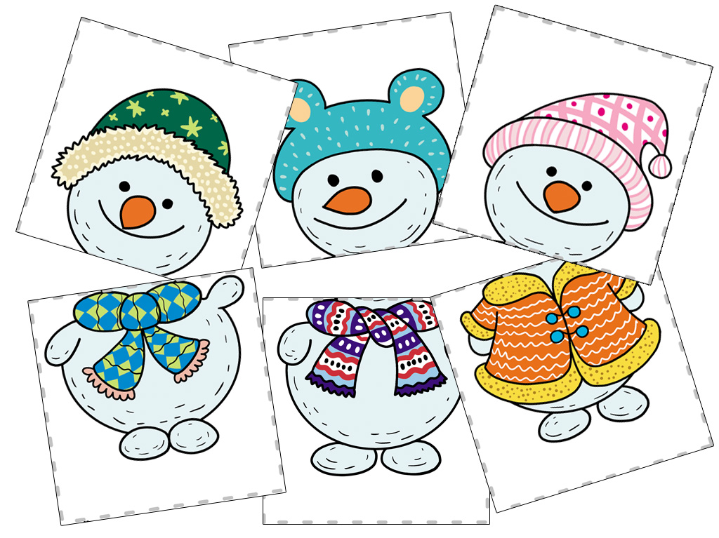 Snowman Number Matching Free Printable. TeachersMag.com