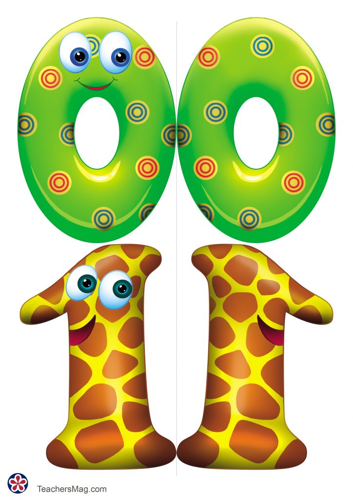 Cute and Big Printable Numbers for Kids-2. TeachersMag.com