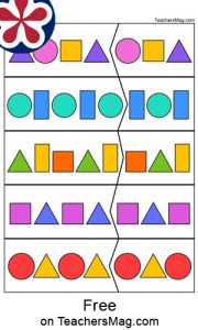 Shape Pattern Worksheets for Kindergartners | TeachersMag.com